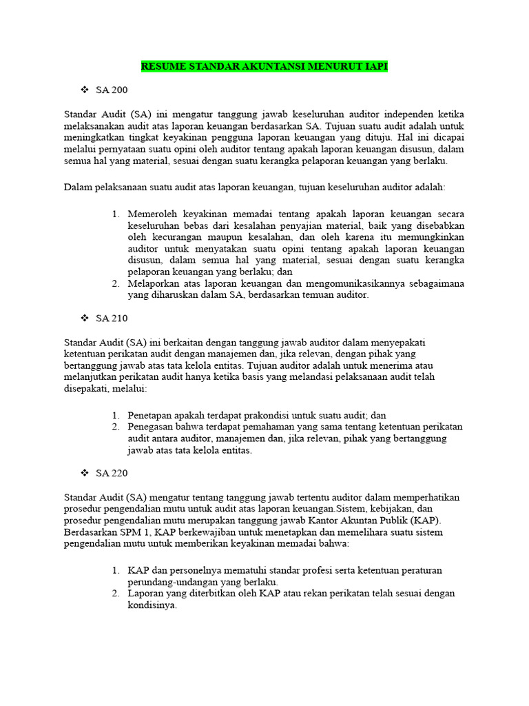 Panduan Standar Audit IAPI | PDF