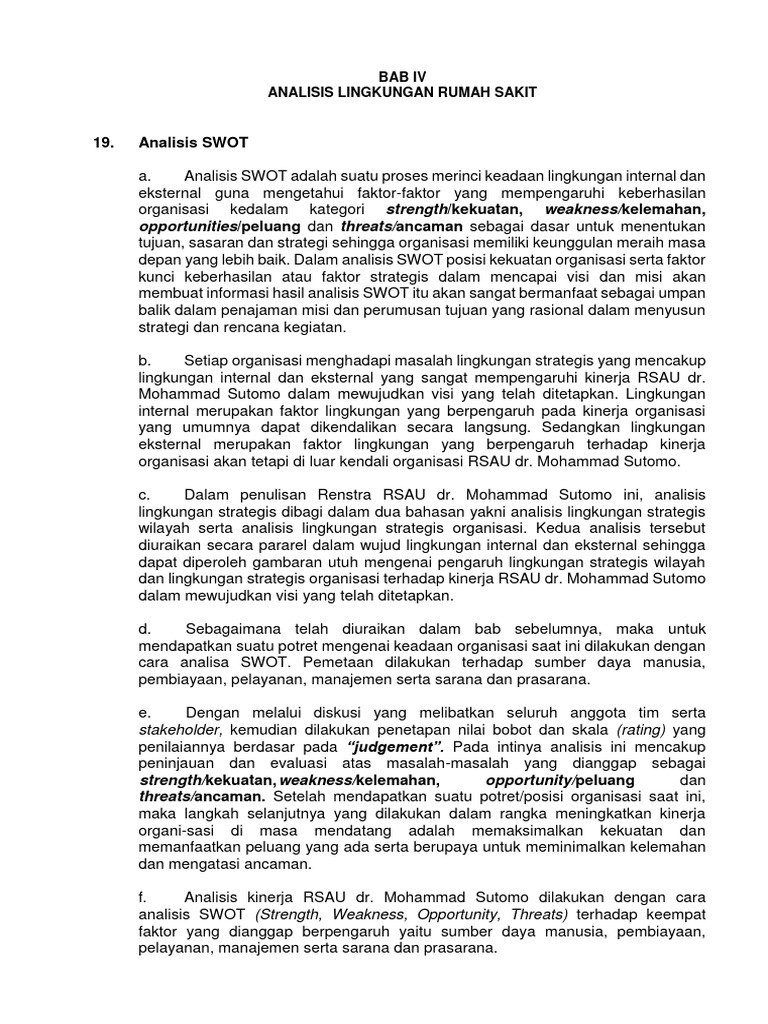 Contoh Analisa Swot | PDF