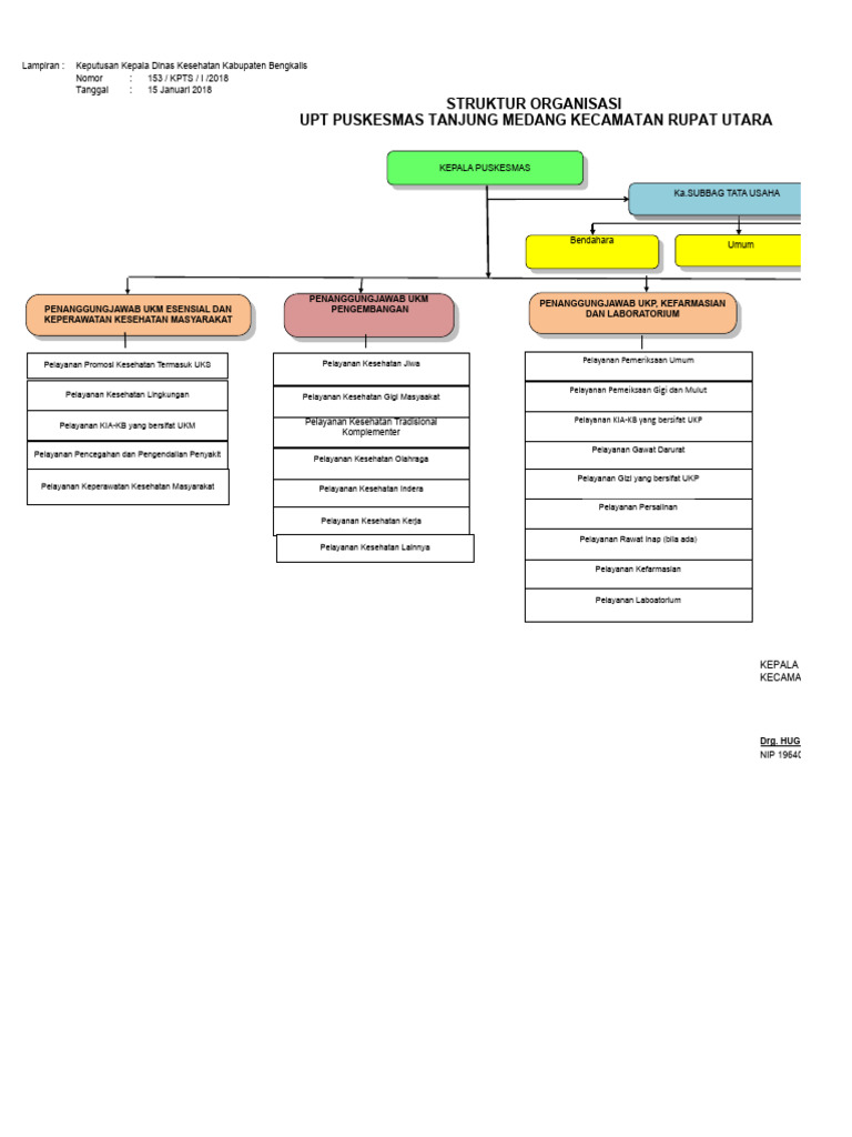 Struktur Organisasi Puskesmas 1 | PDF