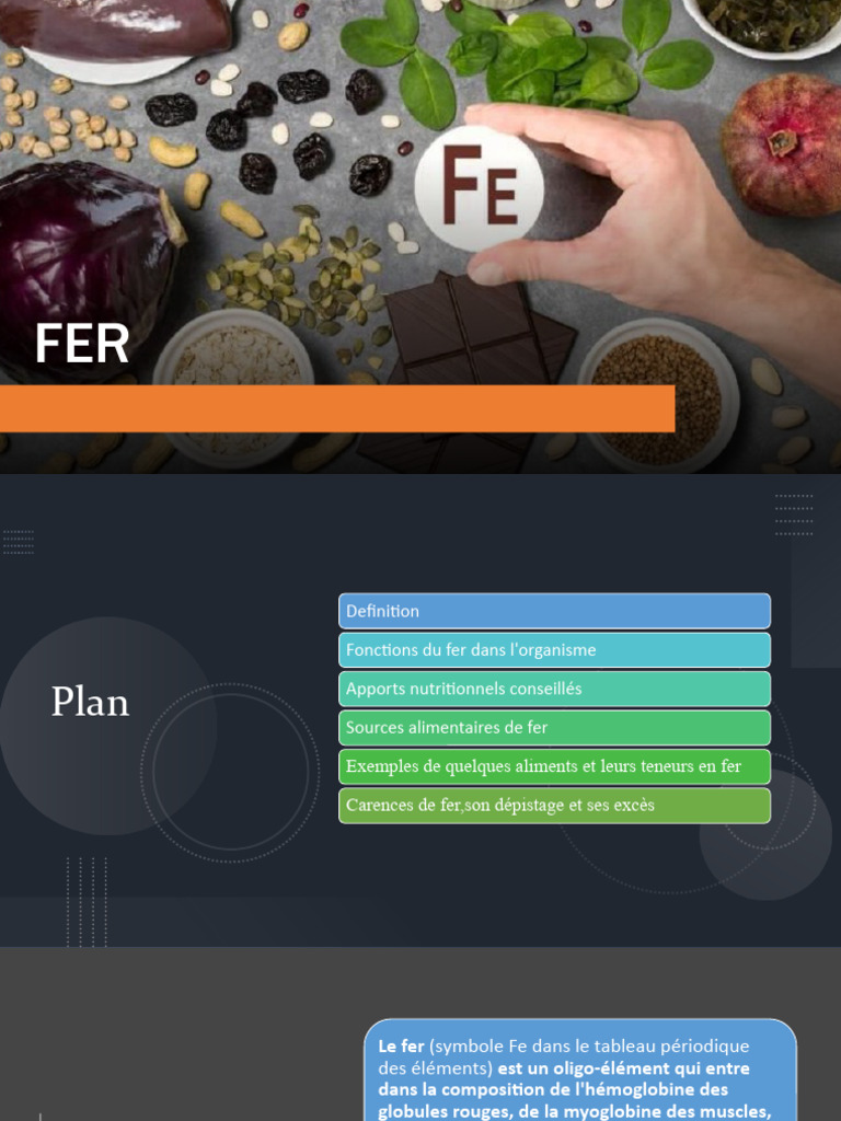 Rôle et sources du fer dans l'organisme | PDF | Anémie | Fer