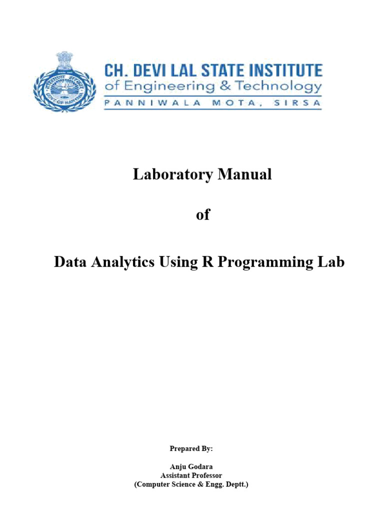 R Language Lab Manual Lab 1 | PDF | Matrix (Mathematics) | Computer ...