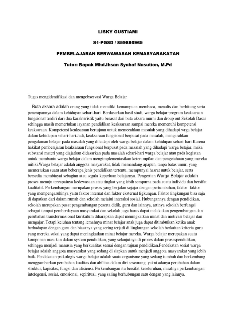 WB, Tugas PBK 1 | PDF