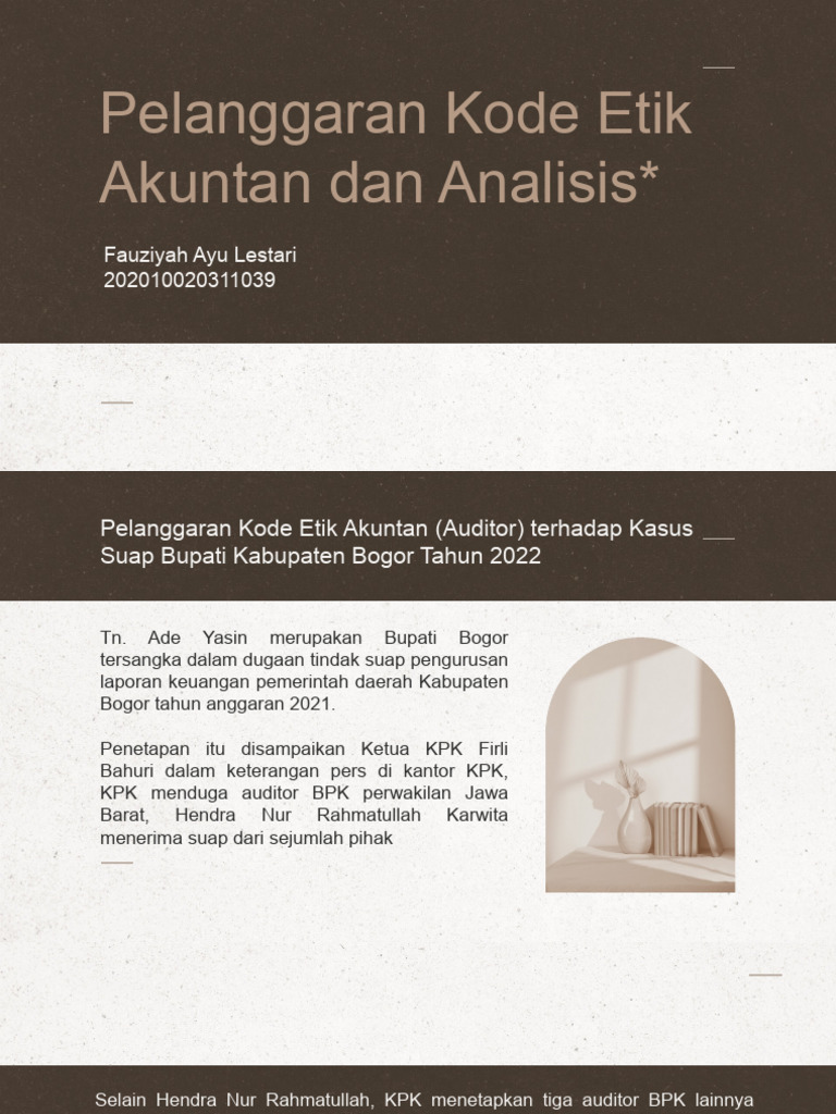 Contoh Kasus Pelanggaran Kode Etik Profesi | PDF