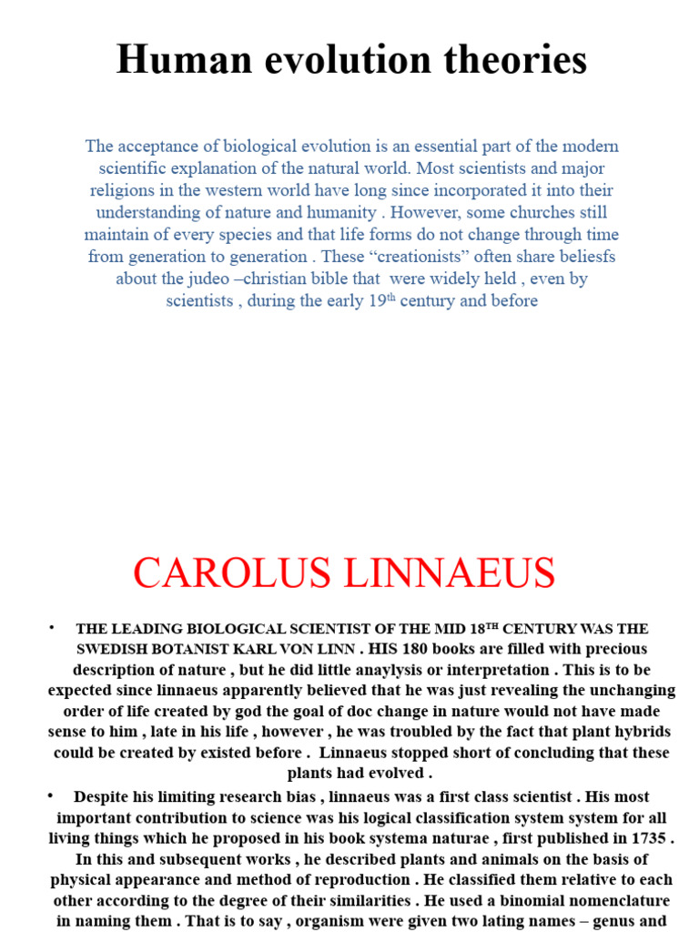 Human Evolution Theories | PDF | Natural Selection | Evolution