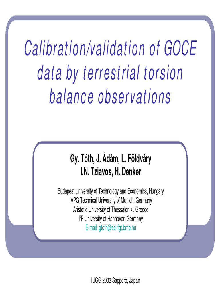 Calibration/validation of GOCE Data | PDF | Applied Mathematics | Statistics