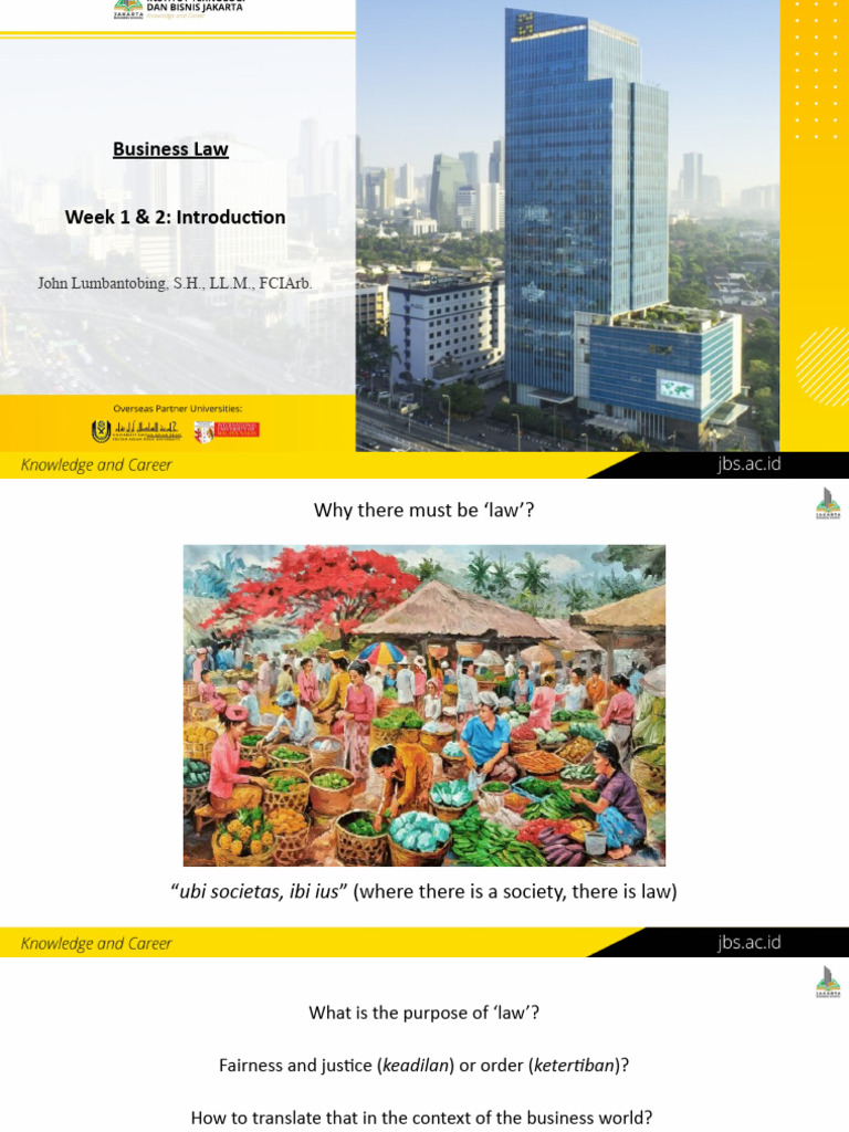 Week 1 & 2 - Introduction To Business Law | PDF