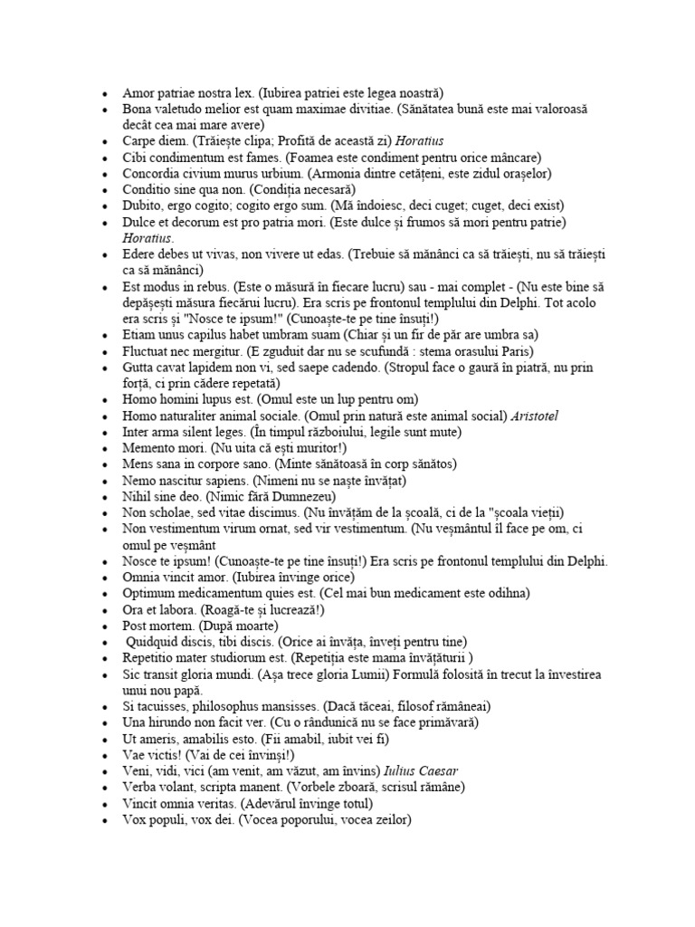 Expresii Latinesti | PDF