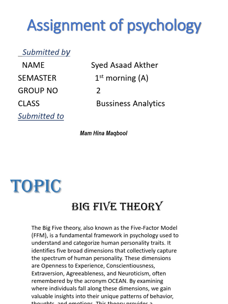 Assignment Of Psychology Pdf Extraversion And Introversion