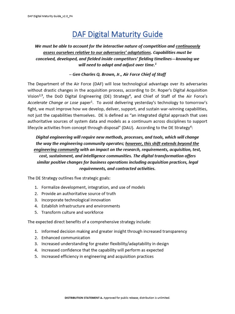 DAF Digital Maturity Guide - v2.0 - PA | PDF