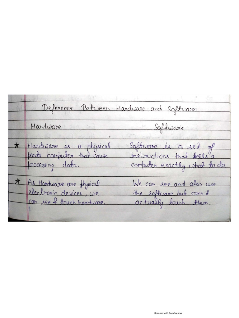 Difference Between Hardware and Software | PDF
