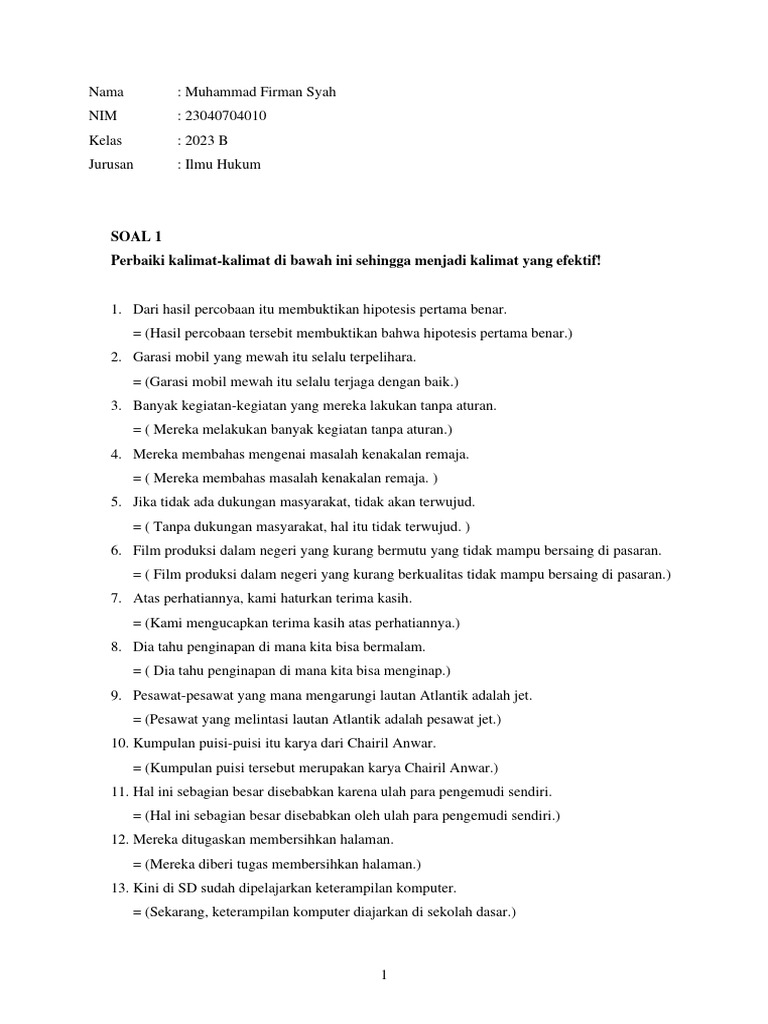 Muhammad Firman Syah - 23040704010 | PDF