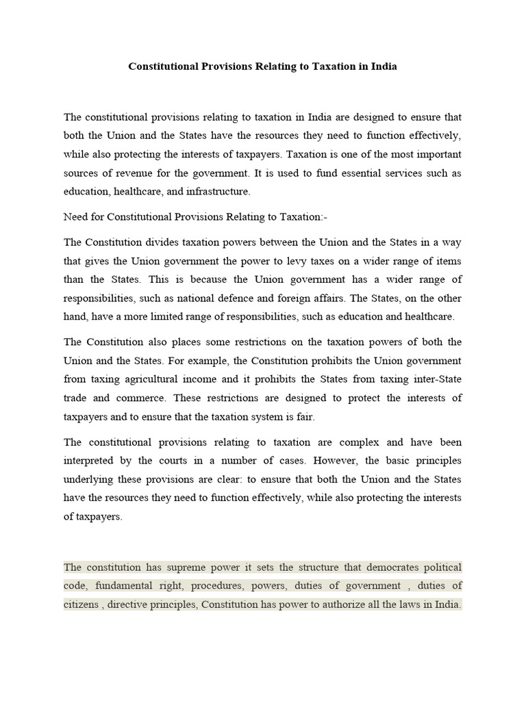 Taxation Notes (Unit II) | PDF | Taxes | Government Of India