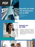 Summary of RA 9266: Architecture Act | PDF | Licensure | Architect