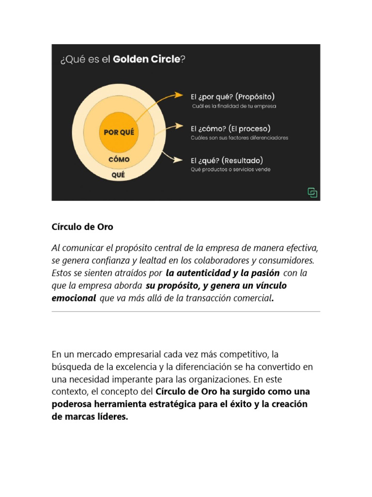 Círculo de Oro: Clave del Éxito Empresarial | PDF | Marketing | Business