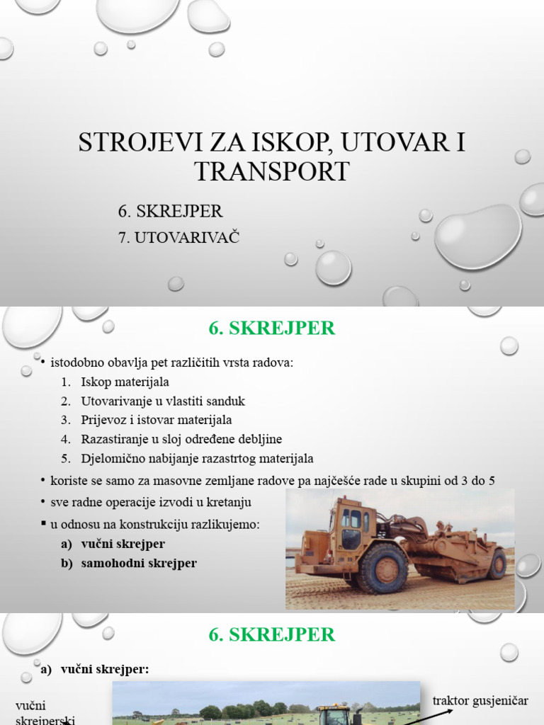 7 - Strojevi Za Iskop, Utovar I Transport - Skrejper, Utovarivač | PDF