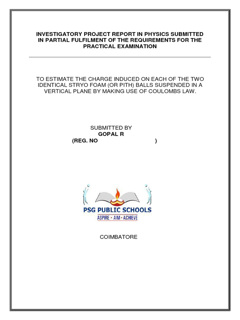 Physics Investigatory Project Word Main | PDF | Teaching Methods ...