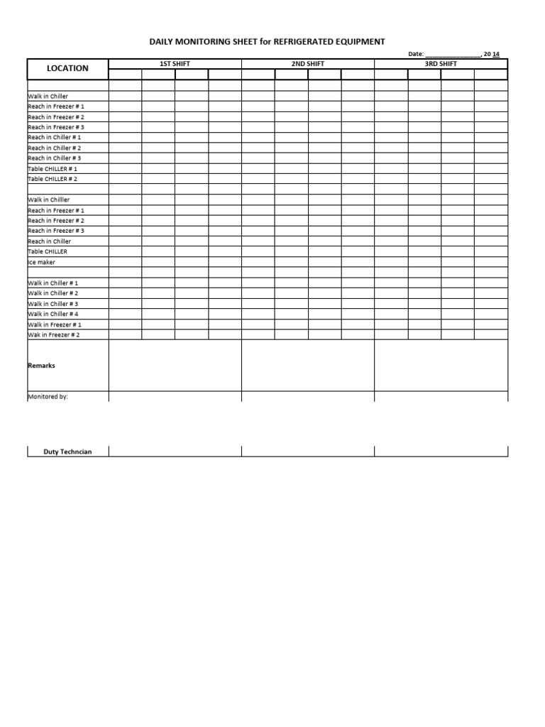 CHILLER MONITORING FORM D | PDF