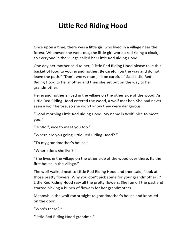 Little Red Riding Hood | PDF | Little Red Riding Hood