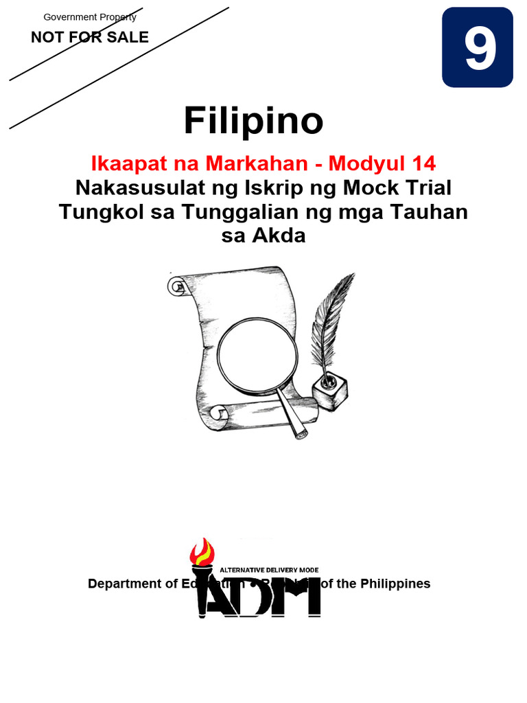 Fil9 Q4 Mod14 Pagsulat NG Iskrip NG Mock Trial Tungkol Sa Tunggalian NG Mga Tauhan Sa Akda - v4 ...