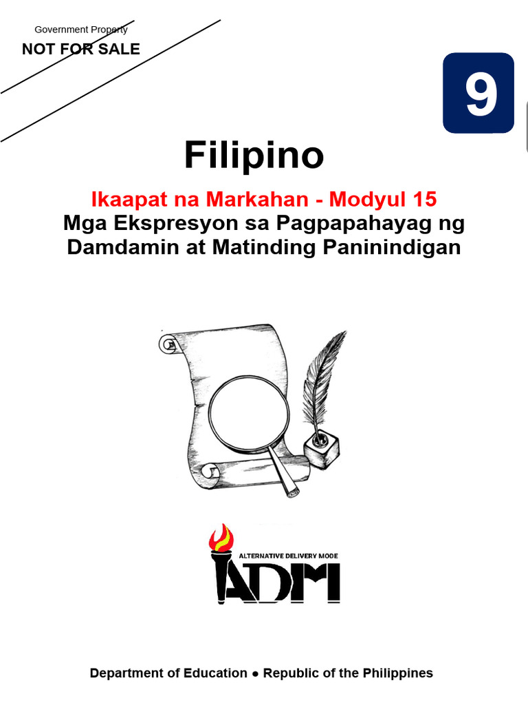 Fil 9 Q4 Mod15 Mga Ekspresyon Sa Pagpapahayag NG Damdamin at Matinding Paninindigan v4 | PDF ...