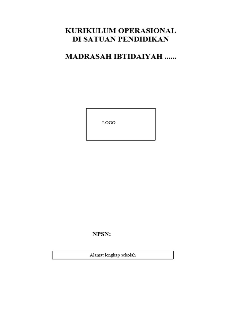 Kurikulum Operasional Madrasah Ibtidaiyah | PDF
