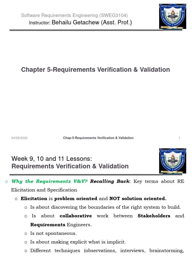 Requirements Verification Validation-Chap5 | PDF | Formal Verification | Unified Modeling Language