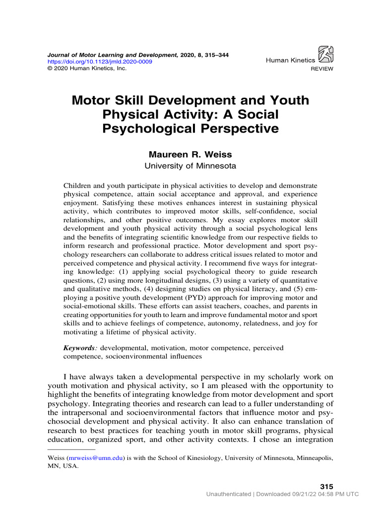 (23253215 - Journal of Motor Learning and Development) Motor Skill ...