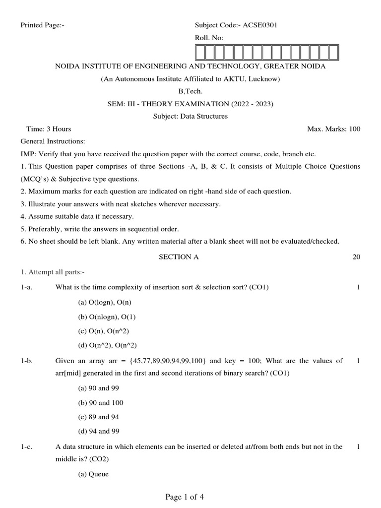 Data Structure Prvious Paper Pdf Queue Abstract Data Type Algorithms