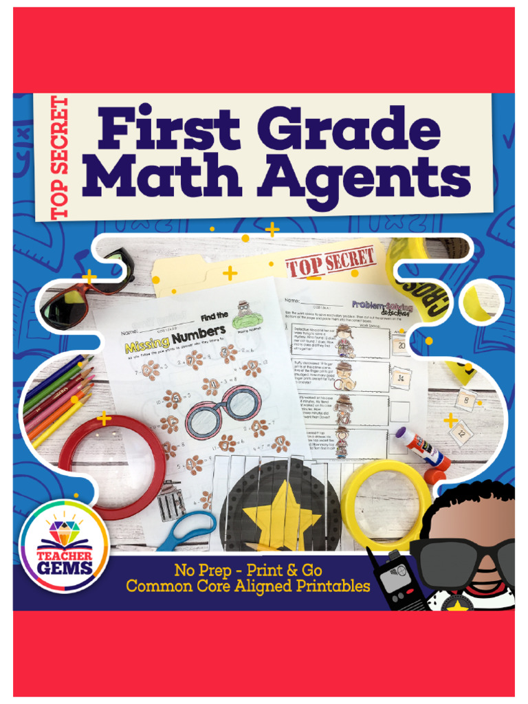 First Grade Math Agents Common Core Aligned Math Printand Go | PDF