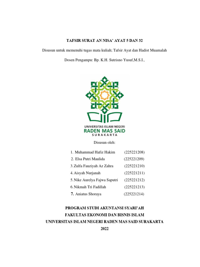 Makalah Tafsir Ayat Muamalah | PDF