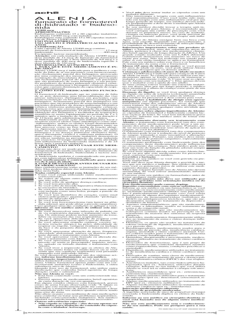 bula-paciente-alenia-12-400 | PDF | Asma | Doença de obstrução pulmonar ...