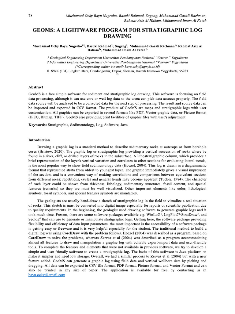 GeoMS - A Lightware Program For Stratigraphic Log Drawing | PDF