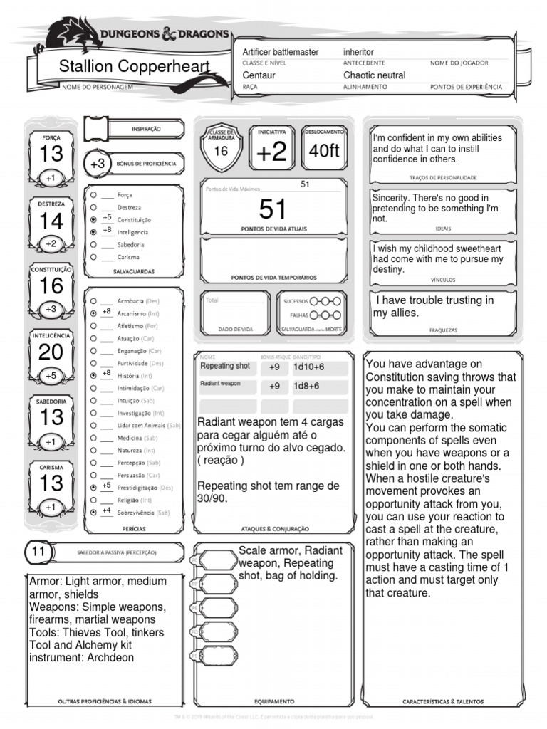 Stallion Copperheart - Ficha | PDF