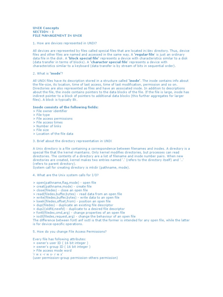 UNIX Concepts | PDF | Computer File | Process (Computing)
