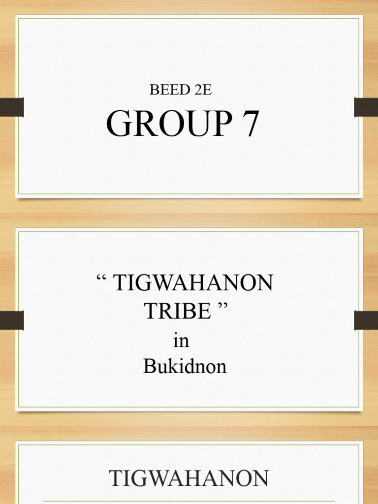 Tigwahanon Tribe of Bukidnon Overview | PDF