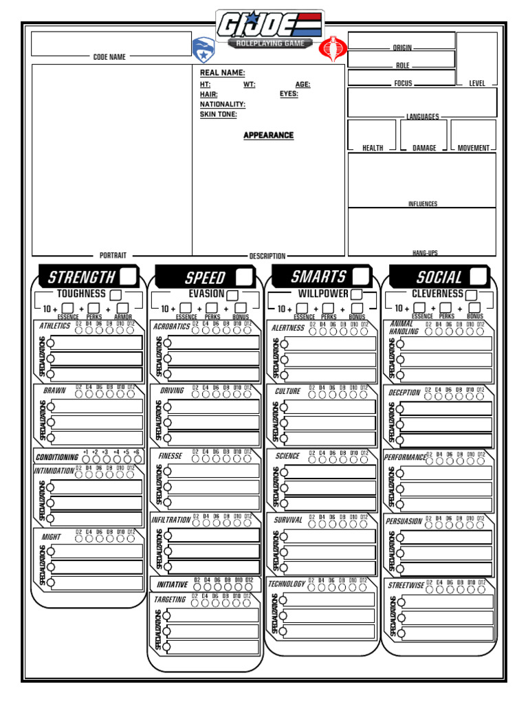 RPG Character Sheet Template | PDF