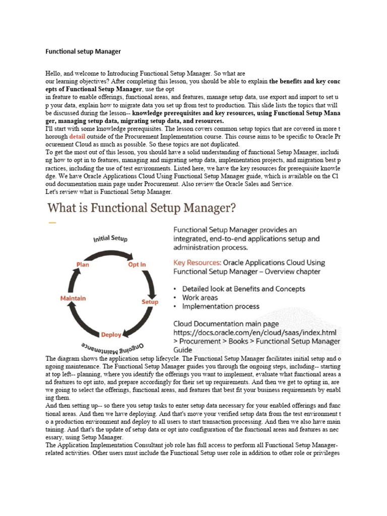 Oracle Cloud Functional Setup Manager | PDF | Scope (Computer Science) | Cloud Computing