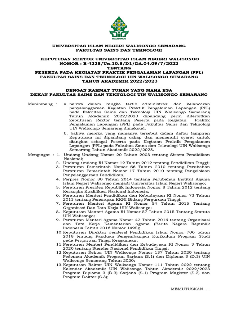 SK Peserta PPL 2022 | PDF