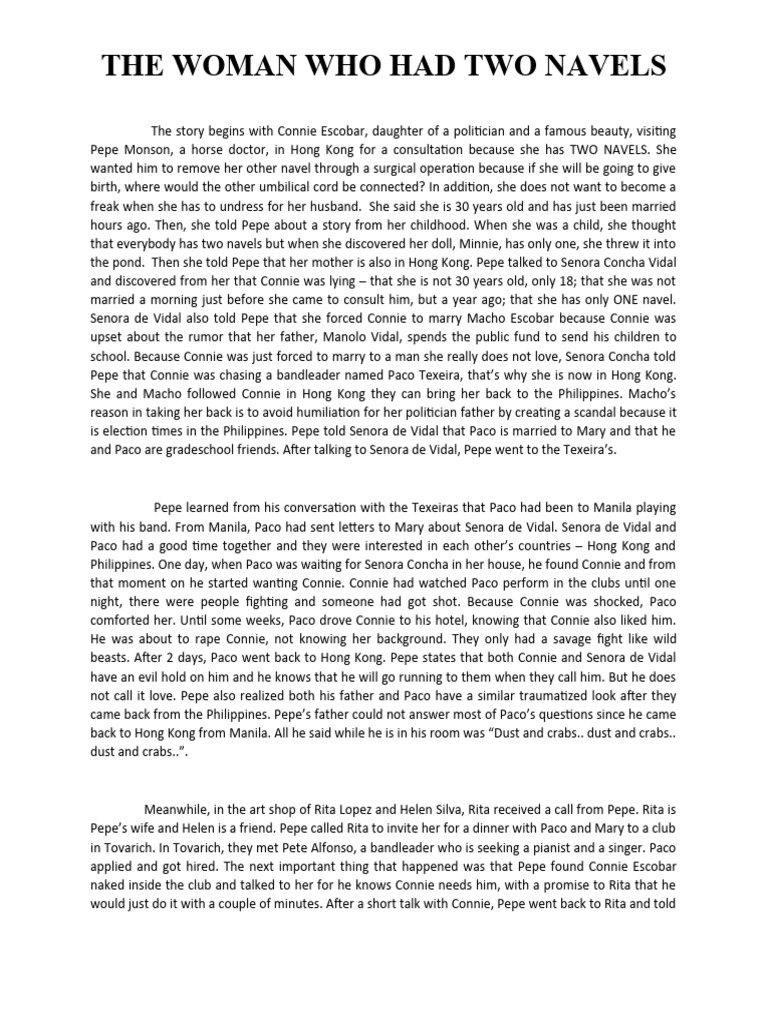 The Woman Who Had Two Navels | PDF