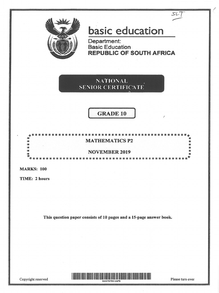 Grade 10 2019 November Maths Paper 2 | PDF