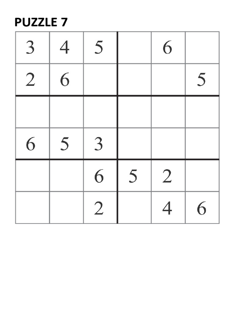SUDOKU 6X6 WITH ANSWERS - 7 To 20 | PDF