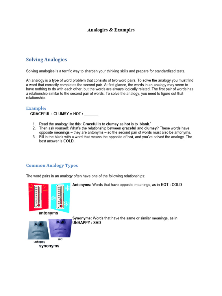 Analogies | PDF | Analogy | Rhyme