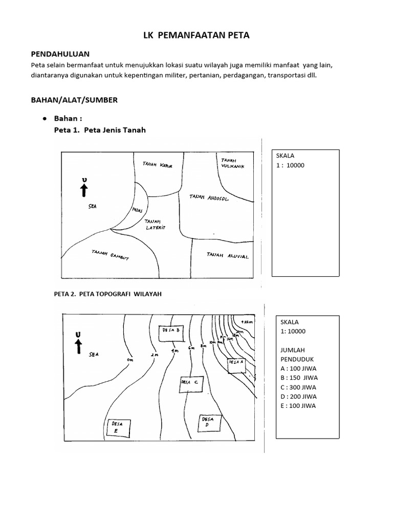 LKPD Kelas XII Bab 3 - Pemanfaatan Peta - Catur Rosediany | PDF