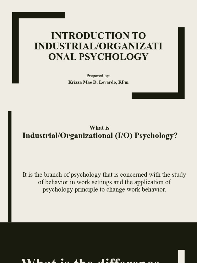 Introduction To Industrial Psychology - 703707659 | PDF | Industrial ...