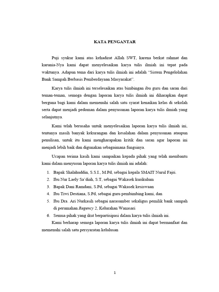 KTI Bank Sampah 2022-2023 FINAL REV 3.2 Salinan | PDF | Karier & Perkembangan | Ilmu Sosial