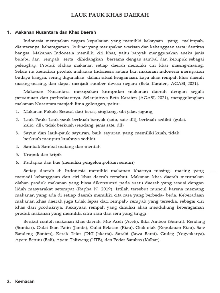 Lauk Pauk Khas Daerah PDF