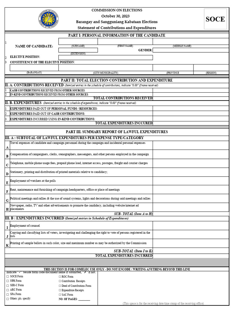 Soce2023bskeforms Form1 | PDF | Expense | Accountability