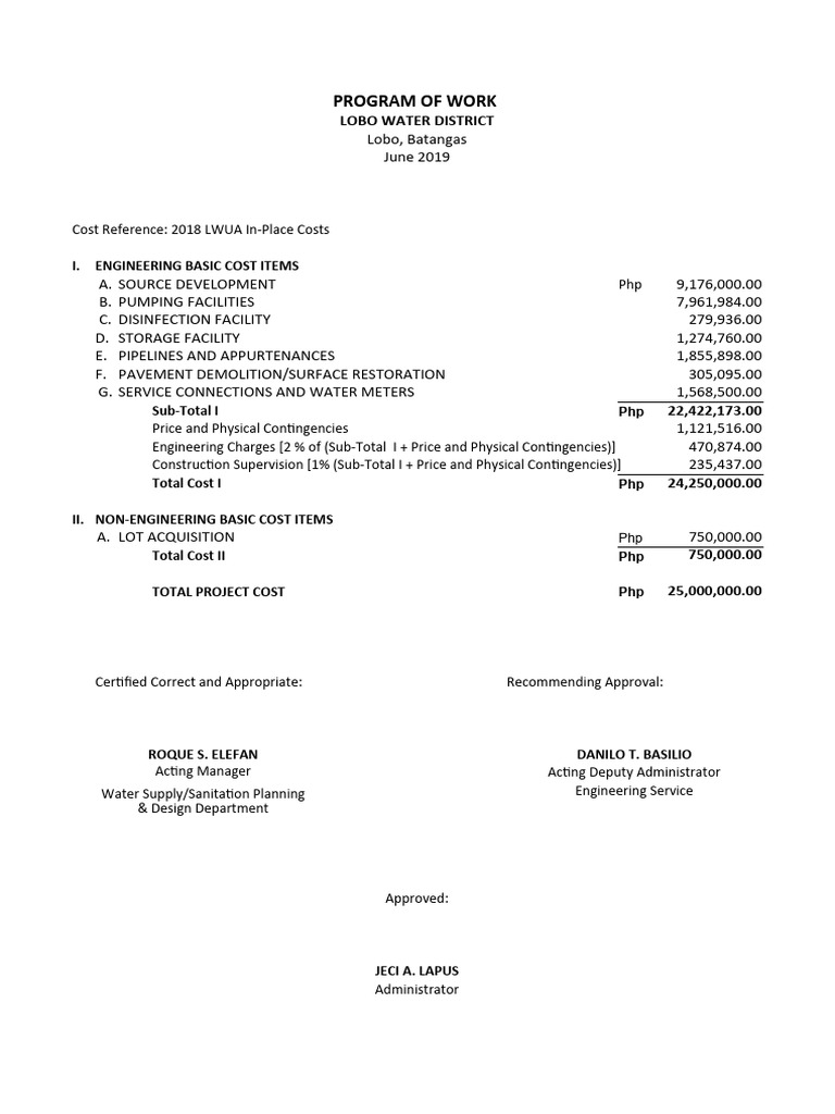 Sample Bill of Quantities | Download Free PDF | Fresh Water | Water ...