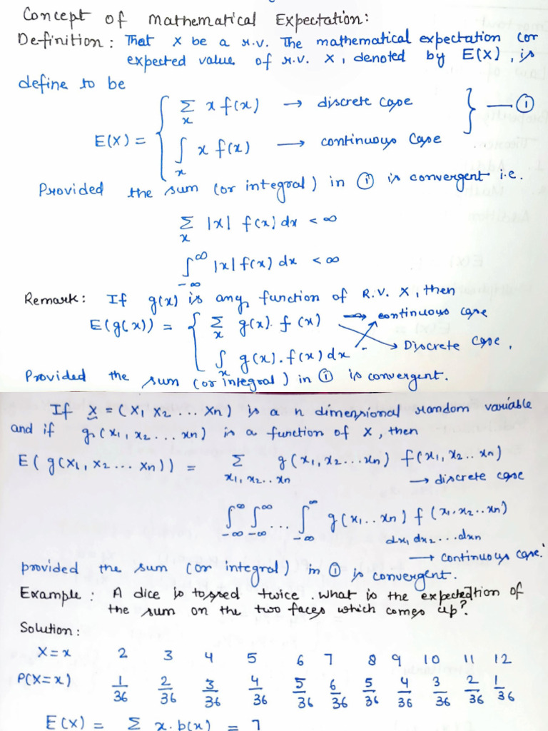 Mathematical Expectation And Generating Function Pdf