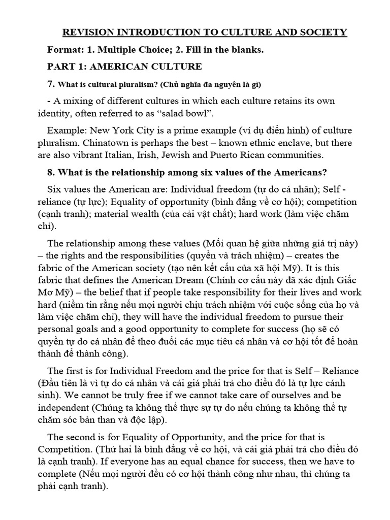 Revision Introduction To Culture and Society | PDF